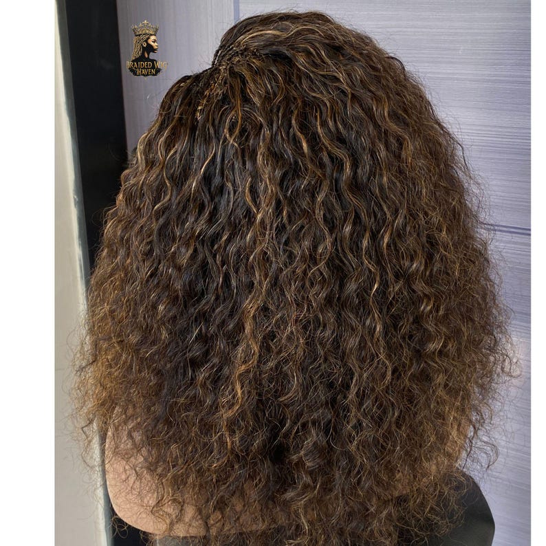 100% Human Hair Deep Curl Pick & Drop Micro Braid Wig Full Lace ...