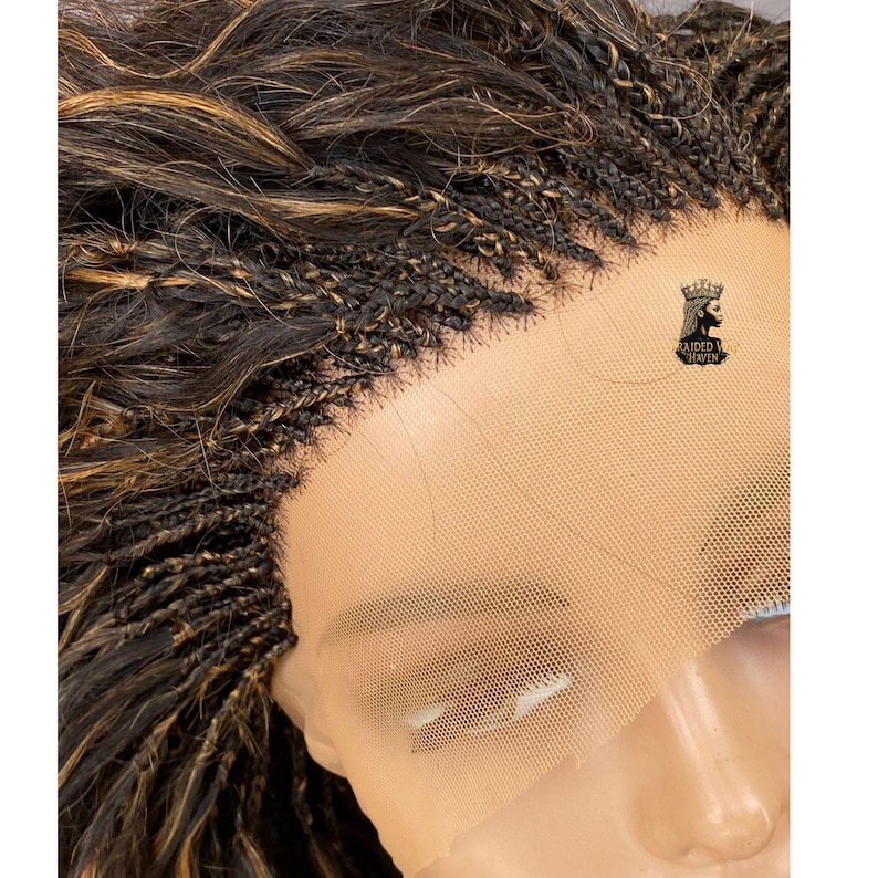 100% Human Hair Deep Curl Pick & Drop Micro Braid Wig Full Lace ...