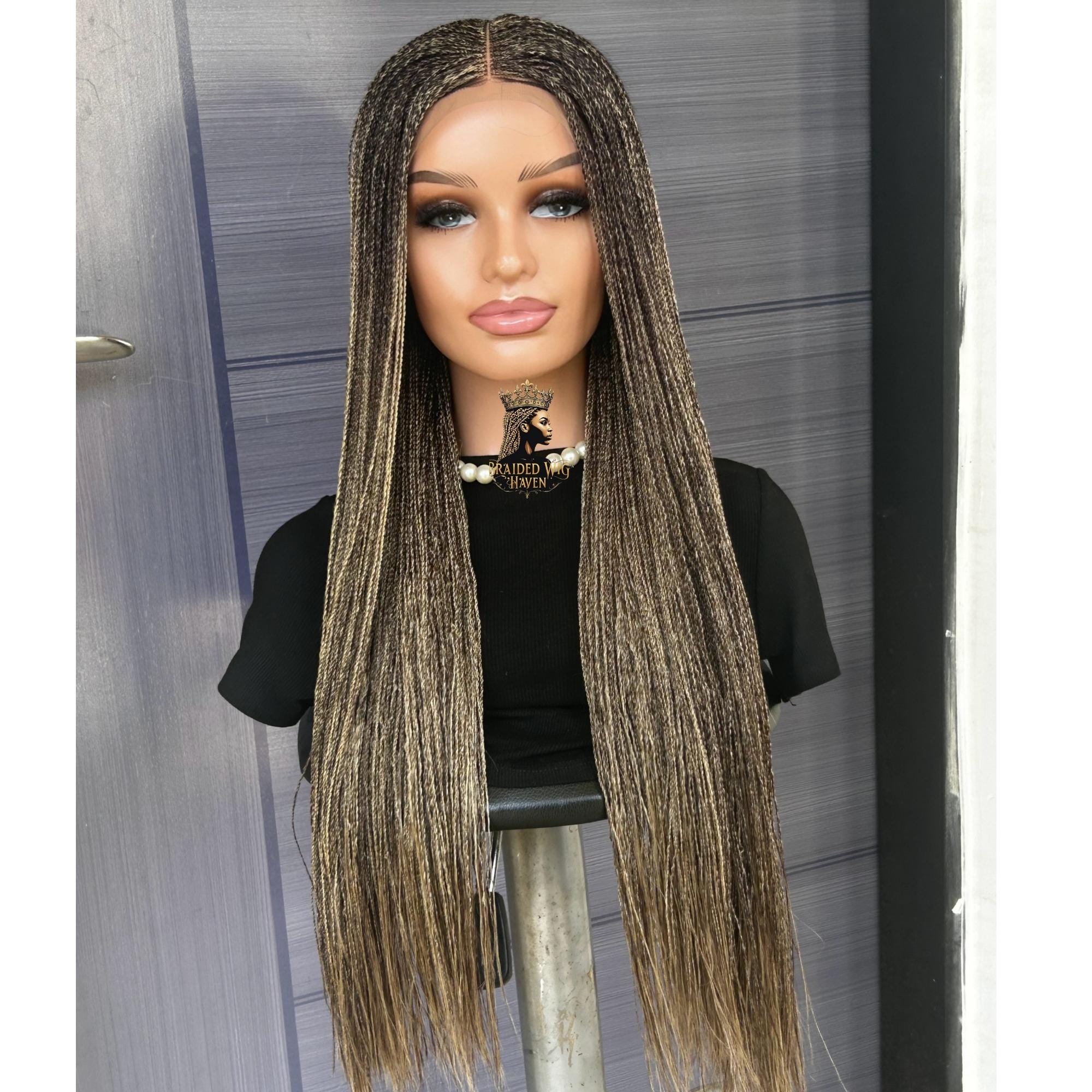 Micro Twist Braided Wig Full 6x6 Lace Front for Black Women | Custom ...