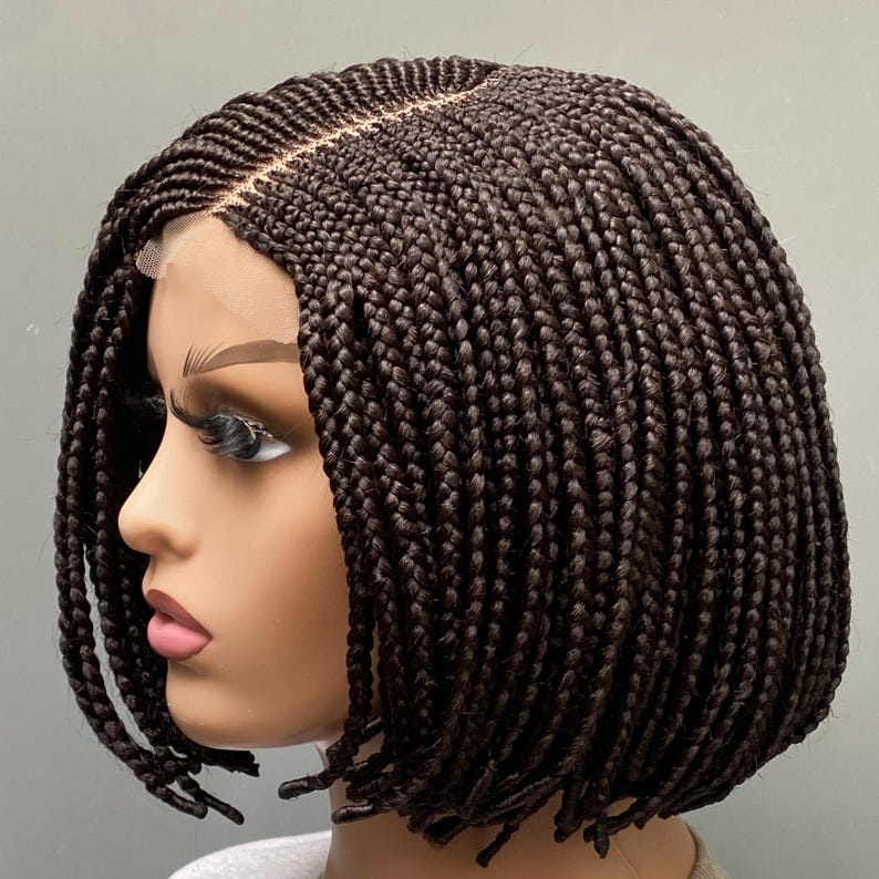 C-cut Bob Box Braid Wig – Handmade Braided Bob Wig on Glueless 2x6 Lace ...
