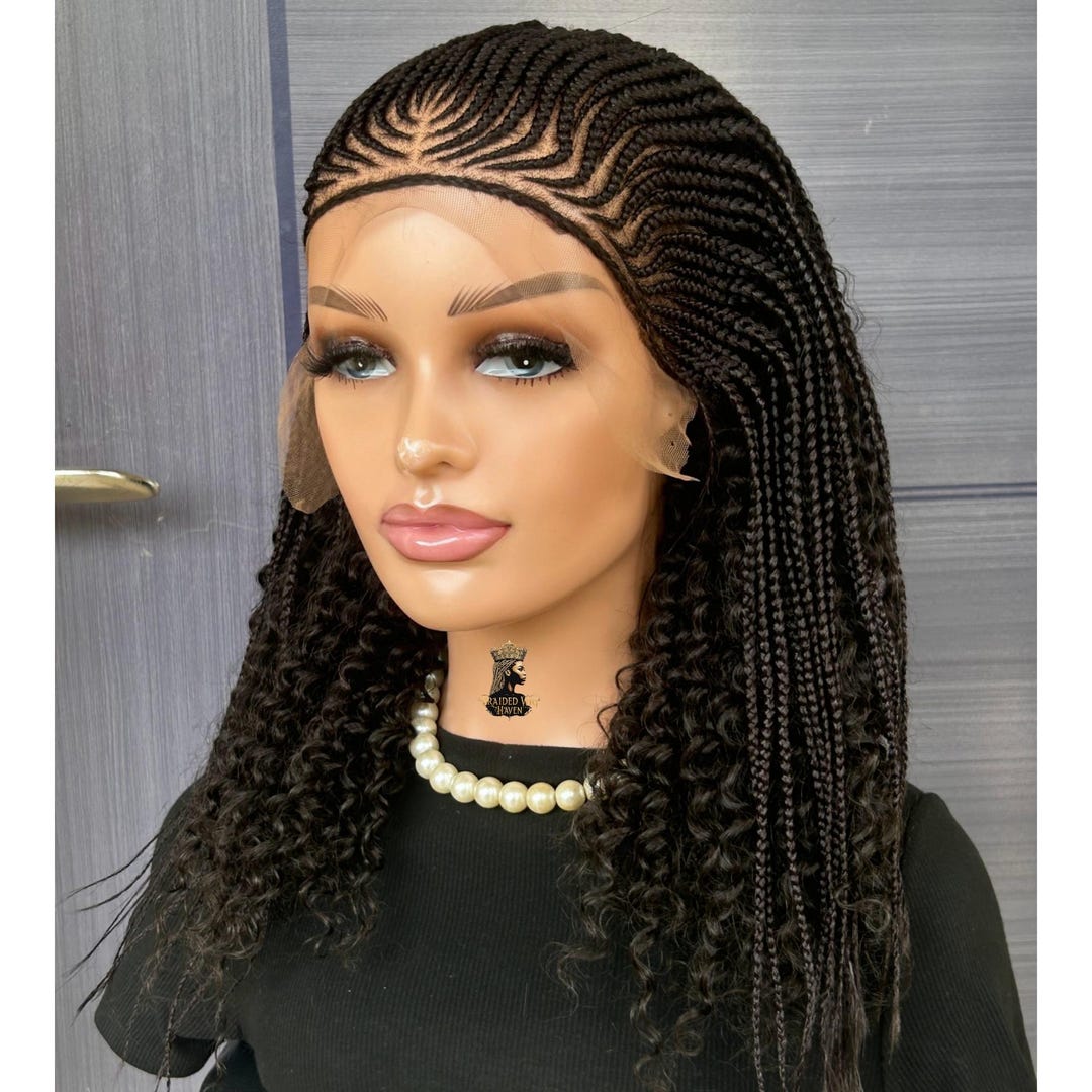 Short Cornrow Fulani Braid Wig – 13x6 Lace Front Braided Wig for Black ...