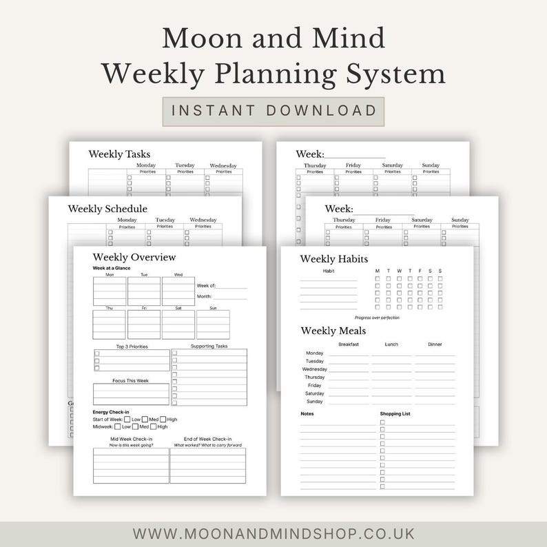 Weekly Planner Printable | To-do List, Schedule, Overview (A4 A5 US ...