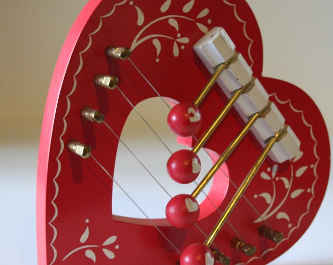 Vintage Scandinavian Door Harp Red Heart - Etsy