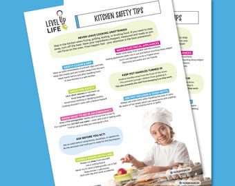 Kitchen Safety Tips Guide Safe Cooking Practices for Kids Digital Food ...