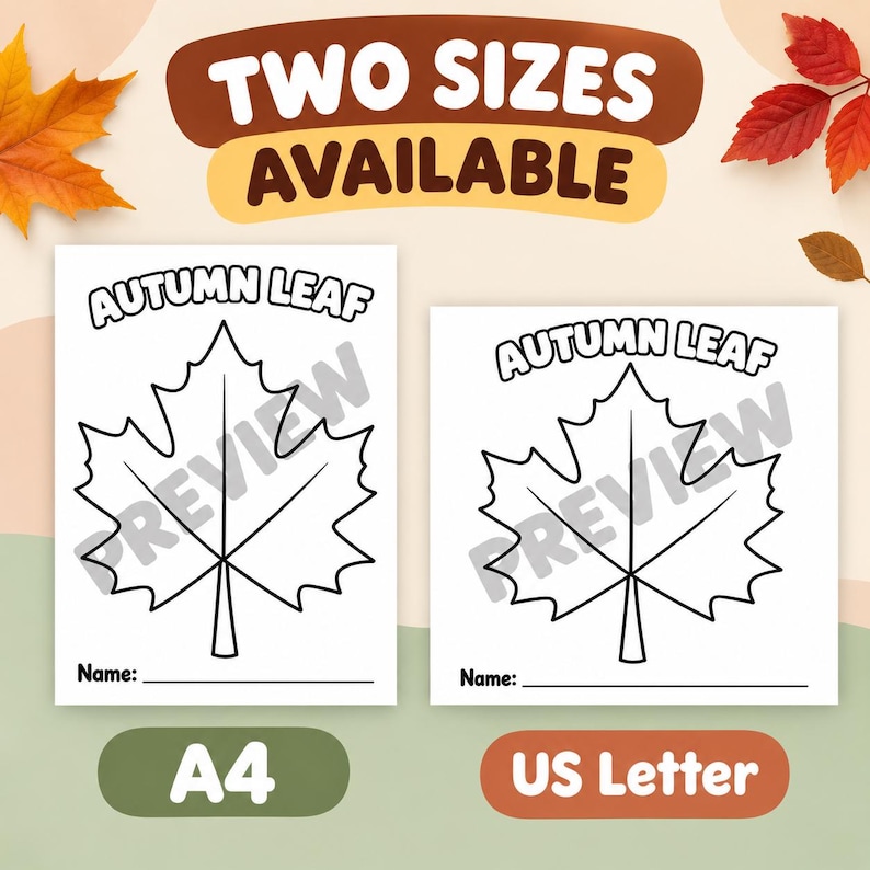 Fall Leaf Craft for Kids Printable, Tissue Paper Craft, Autumn Leaf ...