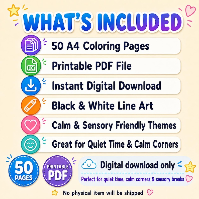 Autism ADHD Coloring Pages for Kids, Sensory Calm Coloring Book ...