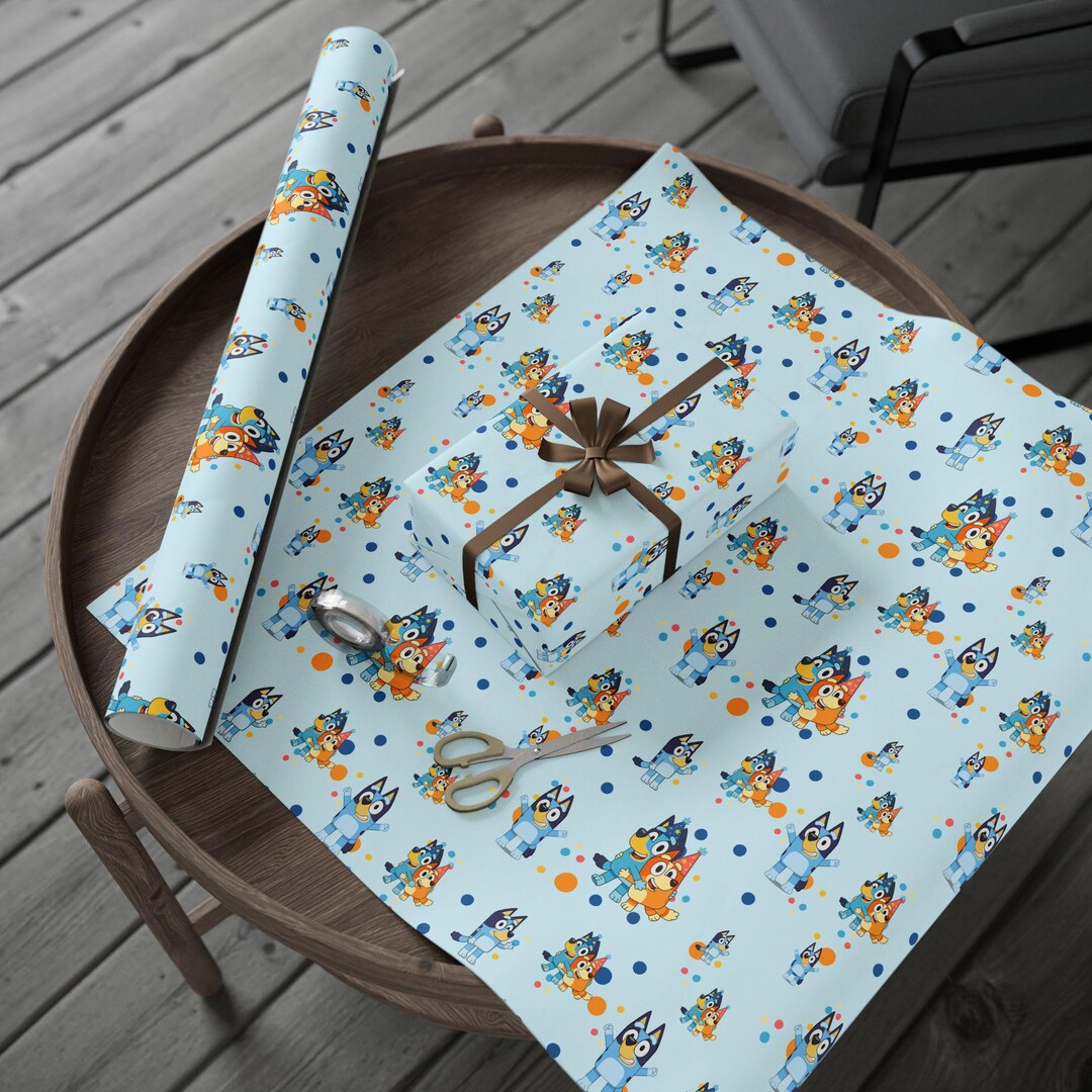 Bluey Wrapping Paper for Kids, Birthday Gift Wrap, Kids Gift Wrap ...