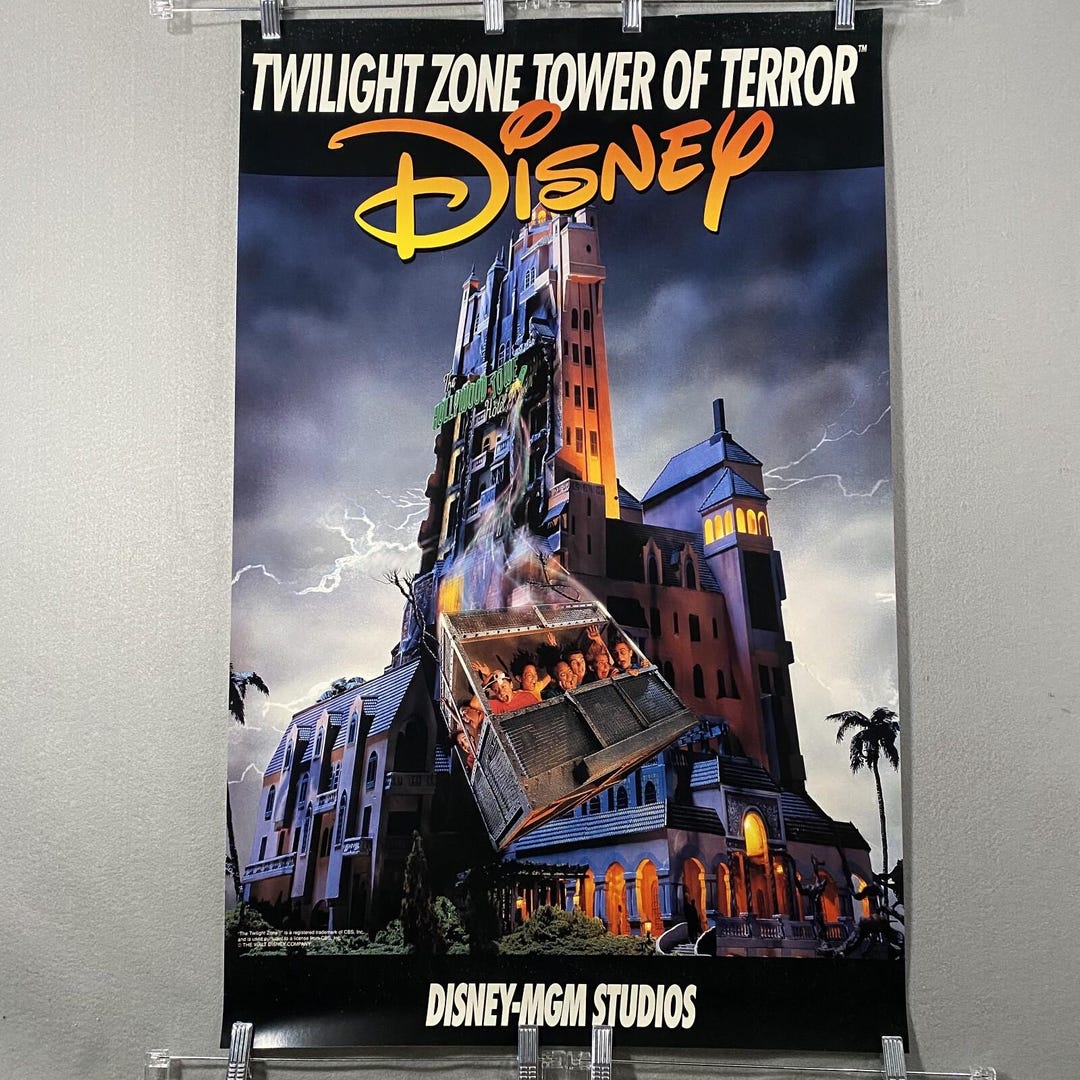 Vintage Walt Disney MGM Studios Tower of Terror Twilight Zone Poster 36 ...