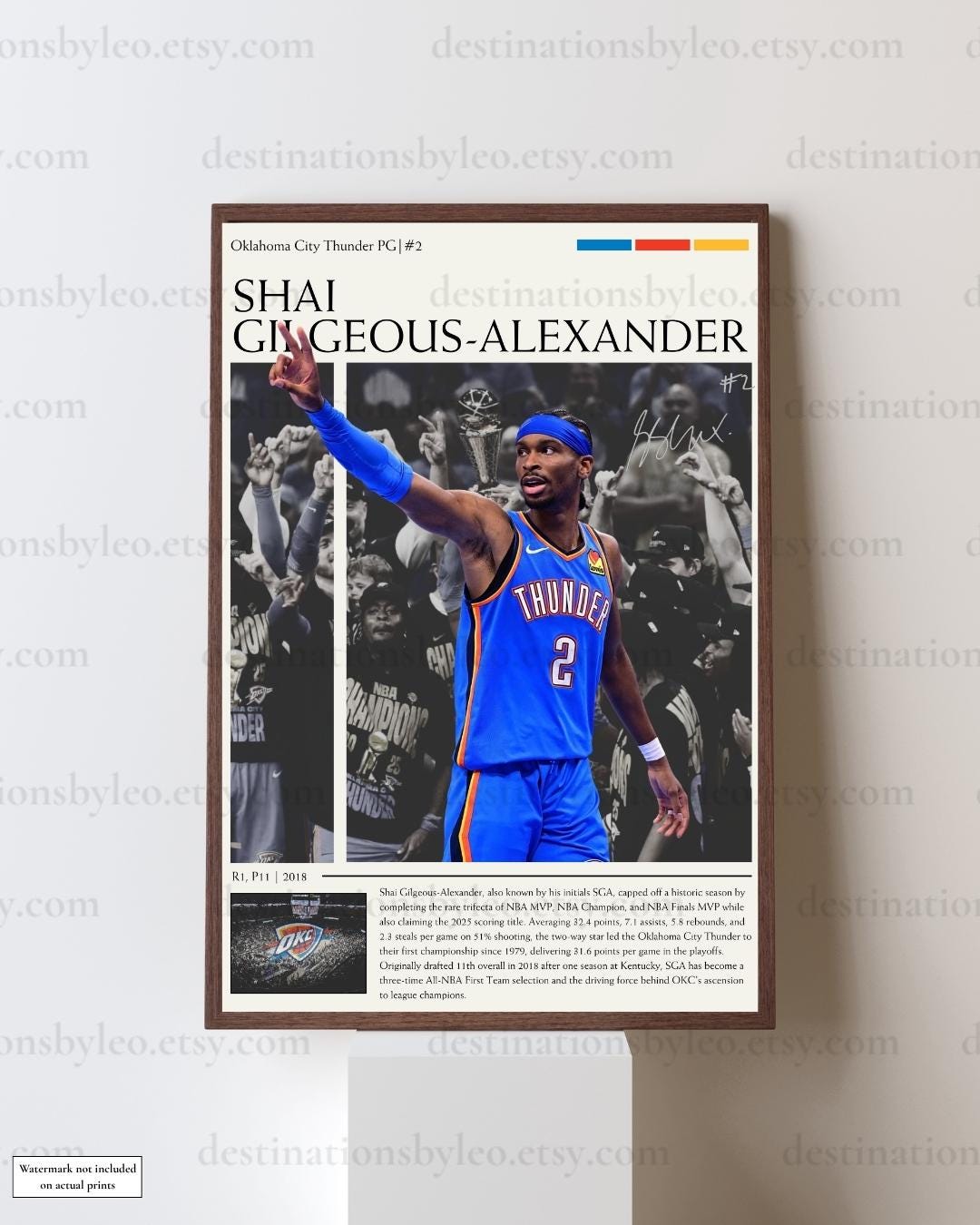 Shai Gilgeous-alexander Print | SGA Poster | OKC Thunder Poster | NBA ...