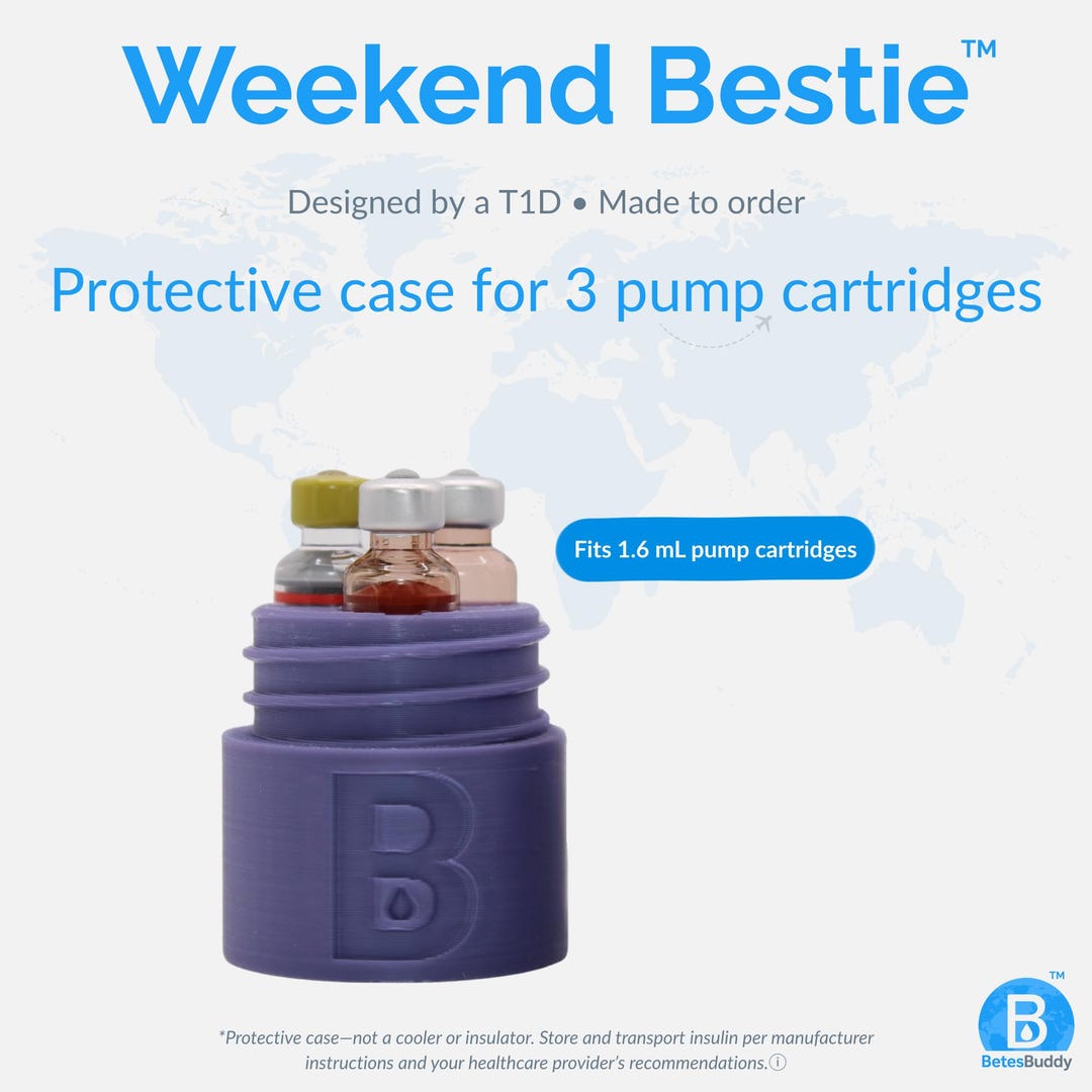 Weekend Bestie Insulin Pump Cartridge Case • Compact T1D Travel ...