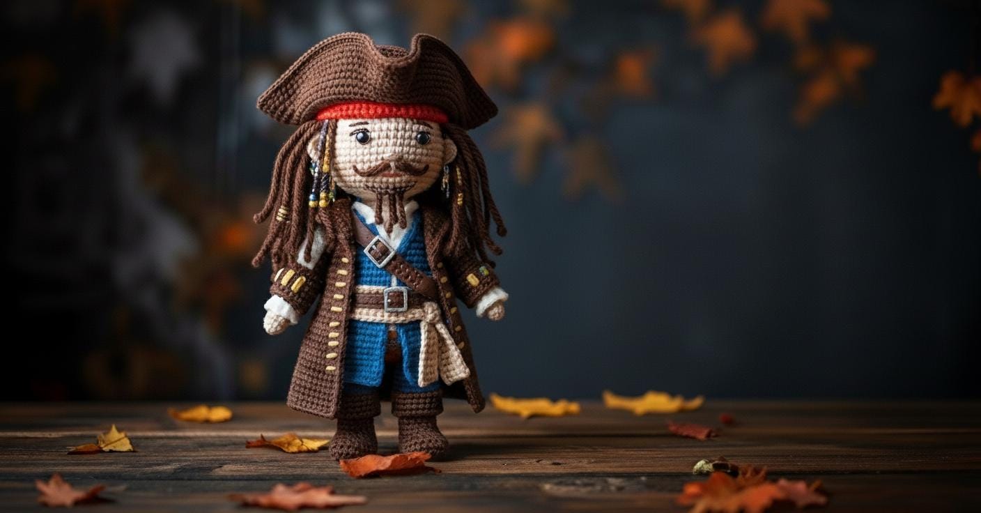 Pirate Captain Crochet Toy Pattern 18-22 Cm– Beginner Amigurumi PDF - Etsy