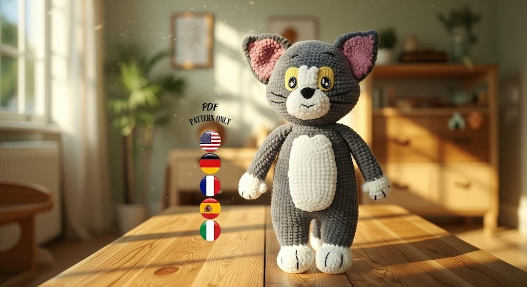 Gatto Amigurumi – Schema Uncinetto PDF – Bambola Gatto Fatto a Mano ...