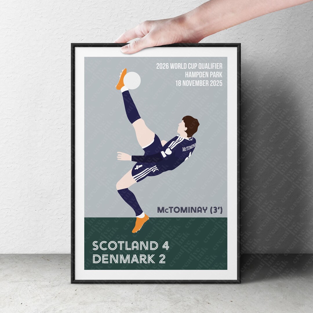 Scott Mctominay Football Poster | Scotland Vs Denmark | World Cup ...