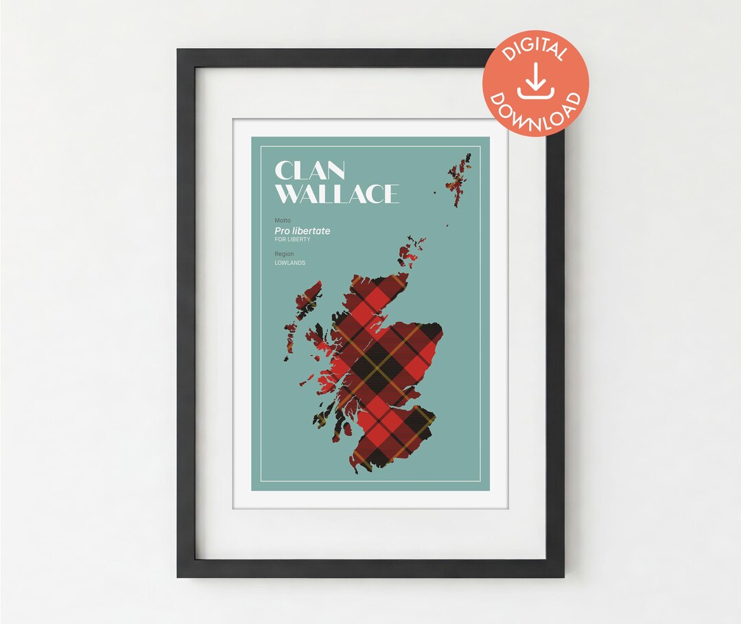 Wallace Scottish Clan Tartan Print | Surname Wall Art (digital Download ...