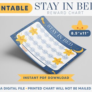 Printable Stay in Bed Reward Chart for Sleep Milestones - Instant ...