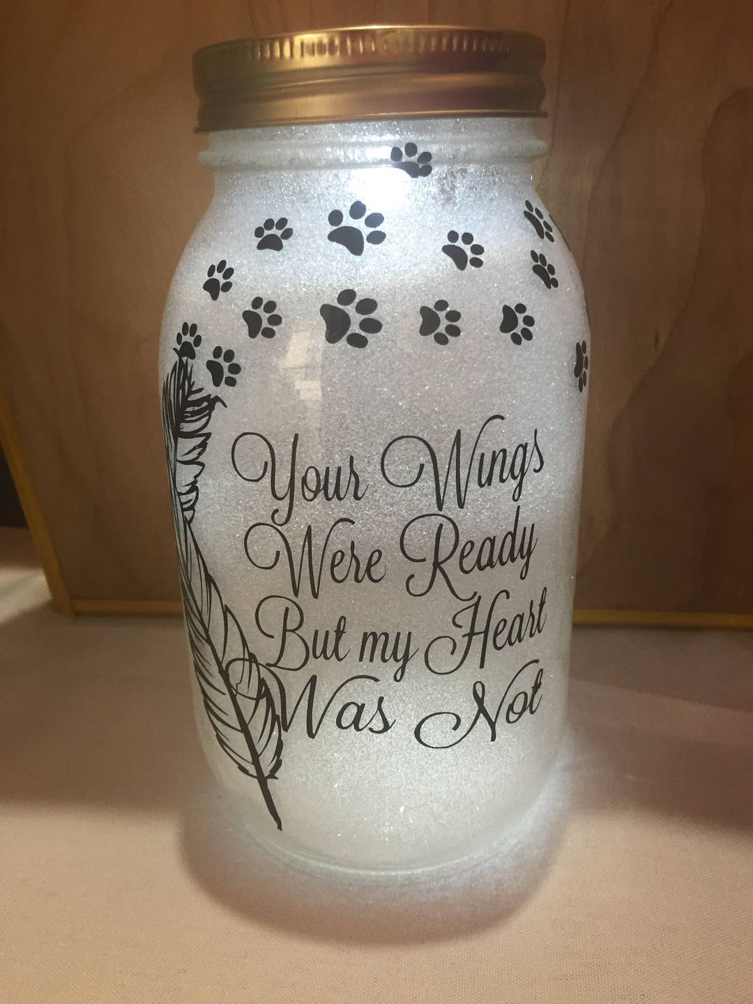 Personalized Memory Jar: Glitter Mason Jar With Light - Etsy