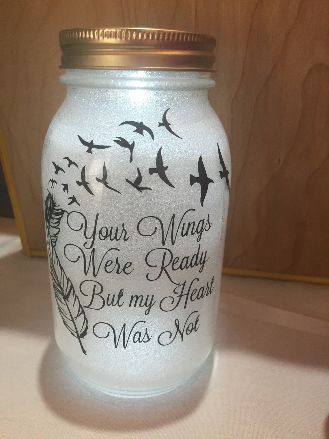 Personalized Memory Jar: Glitter Mason Jar With Light - Etsy