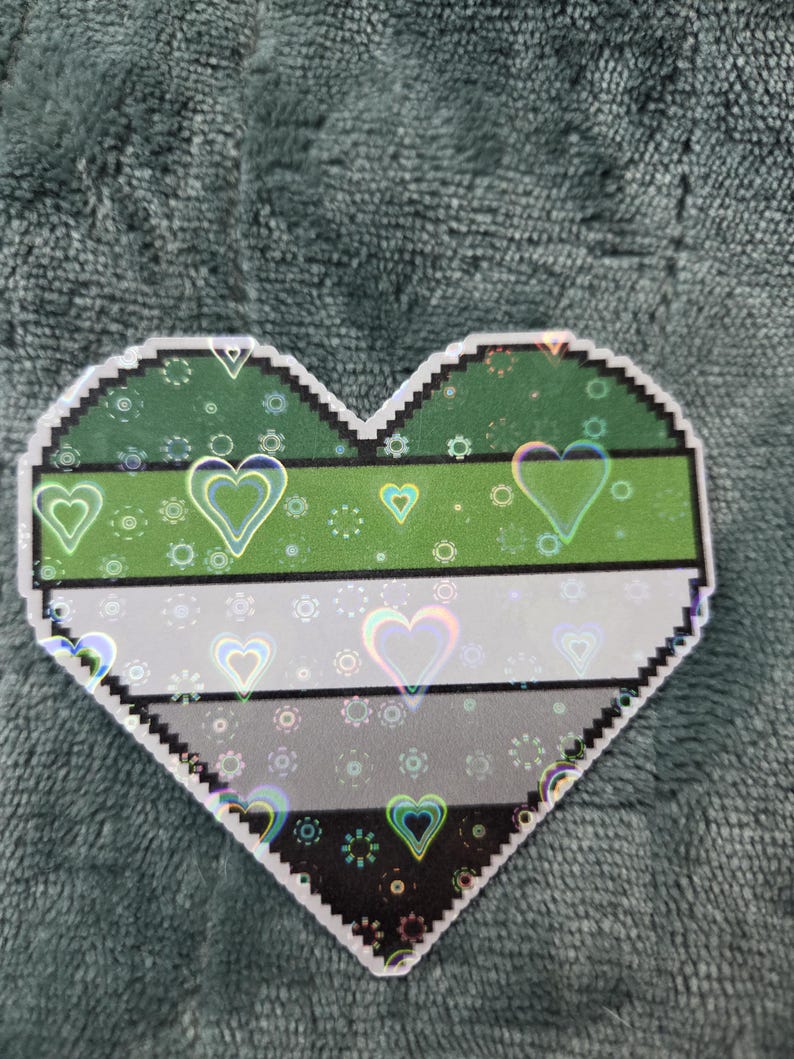 Pixel Art Laminated Gender Fluid Pride Flag Heart Sticker - Etsy UK