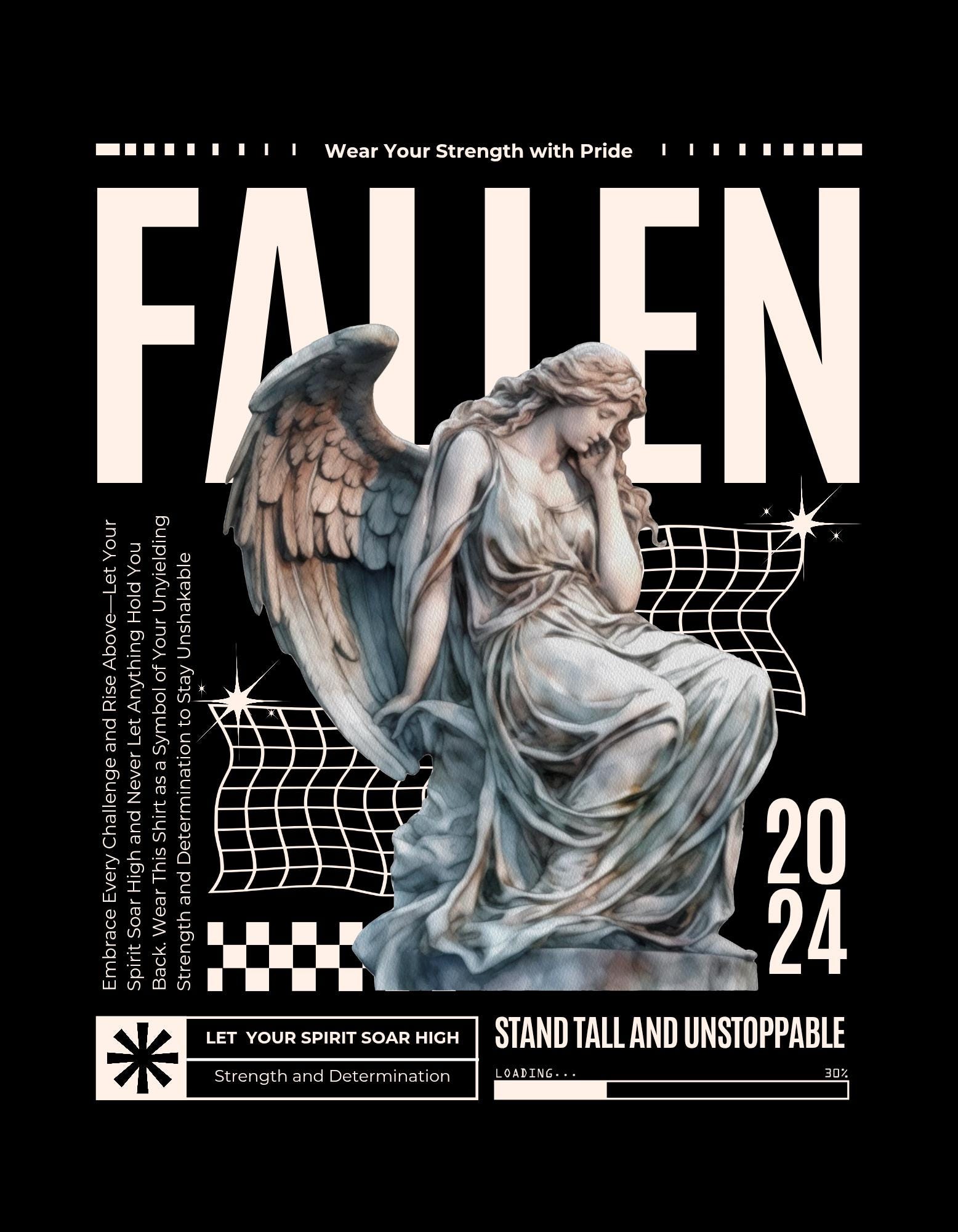 Fallen Angel Graphic Tee: Inspirational Gothic Digital Print (PNG ...