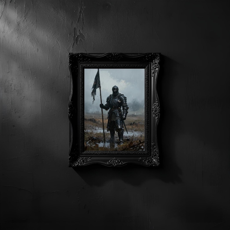 Dark Knight in Rain | Medieval Knight Painting | Gothic Knight | Battle ...