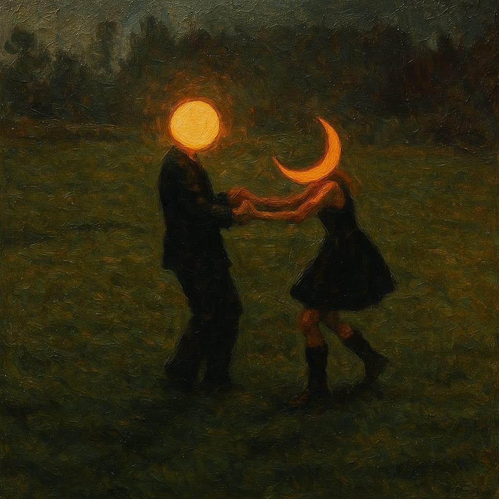 Sun and Moon Lovers Art Print: Romantic Celestial Dance - Etsy