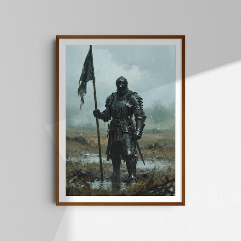 Dark Knight in Rain | Medieval Knight Painting | Gothic Knight | Battle ...