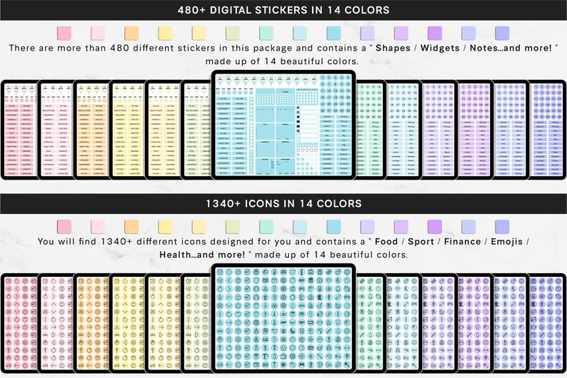 2026 Premium All in One Digital Planner, Dark Mode, Monthly, Weekly ...