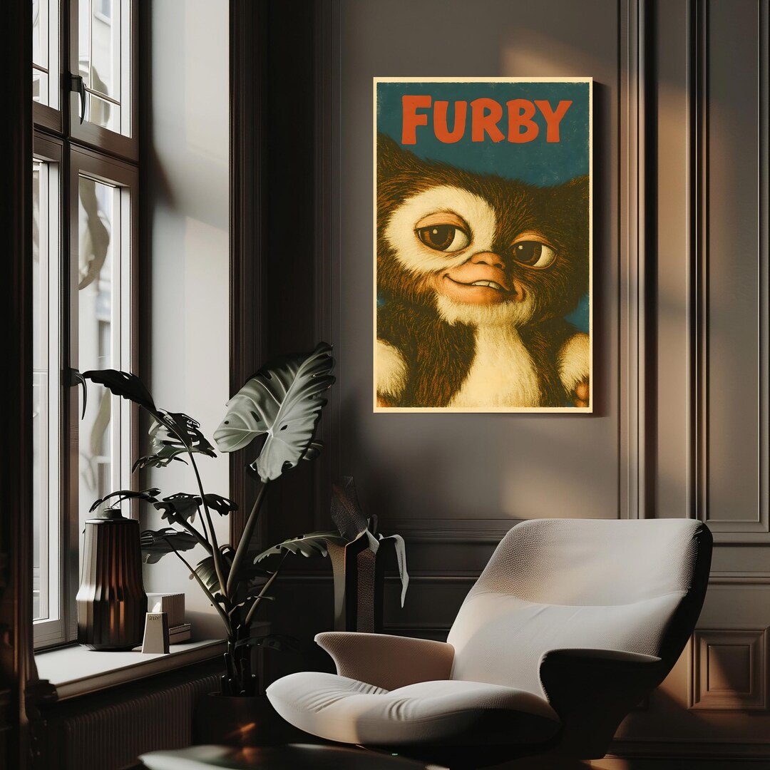 80s Nostalgia Movie Gizmo Meets 90s Furby Art Print: Retro 80s Poster ...