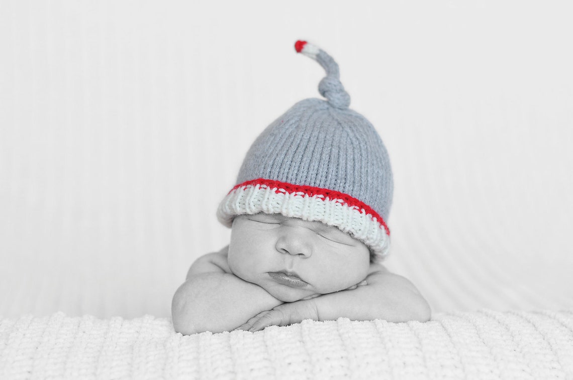 Baby Boy Hat, Newborn Sockmonkey Hat, Handmade Wooly Sock Newborn Toque ...