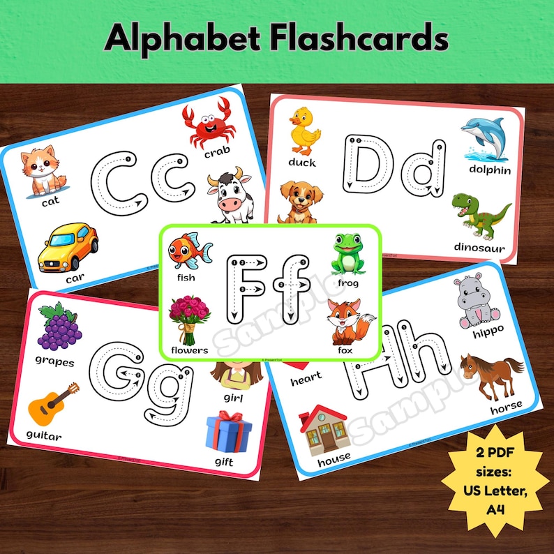 Alphabet Tracing Cards, Letter Tracing, Letter of the Alphabet ...