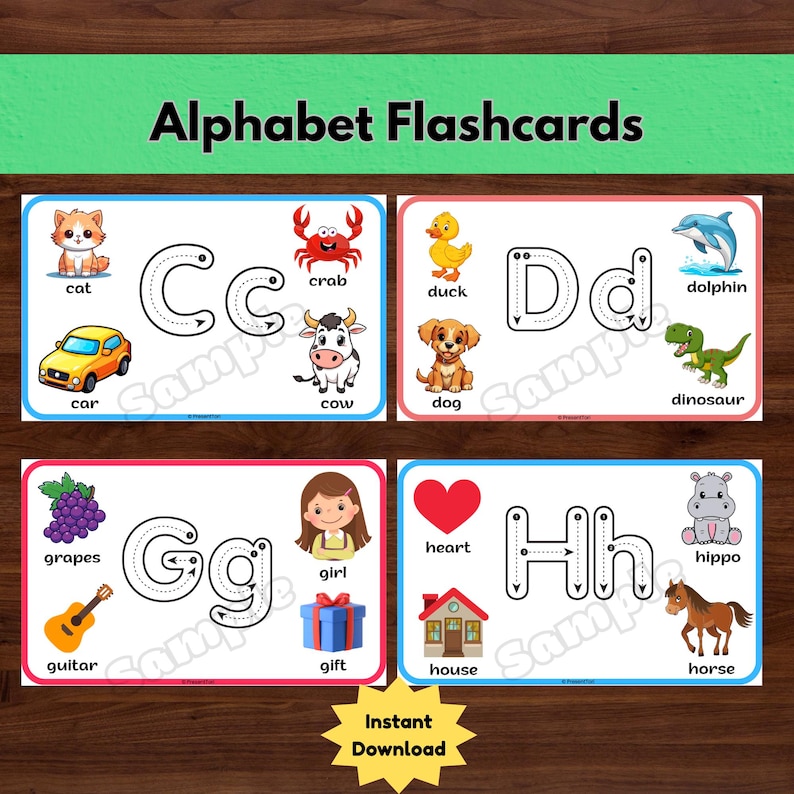 Alphabet Tracing Cards, Letter Tracing, Letter of the Alphabet ...