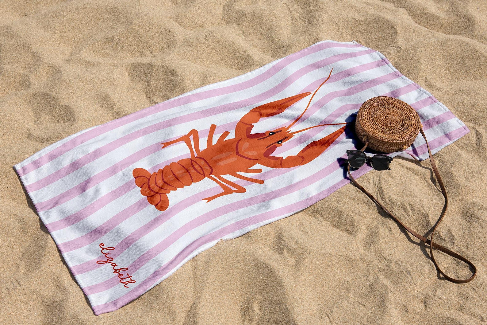 Lobster Beach Towel Mediterranean Pool European Summer Europecore ...