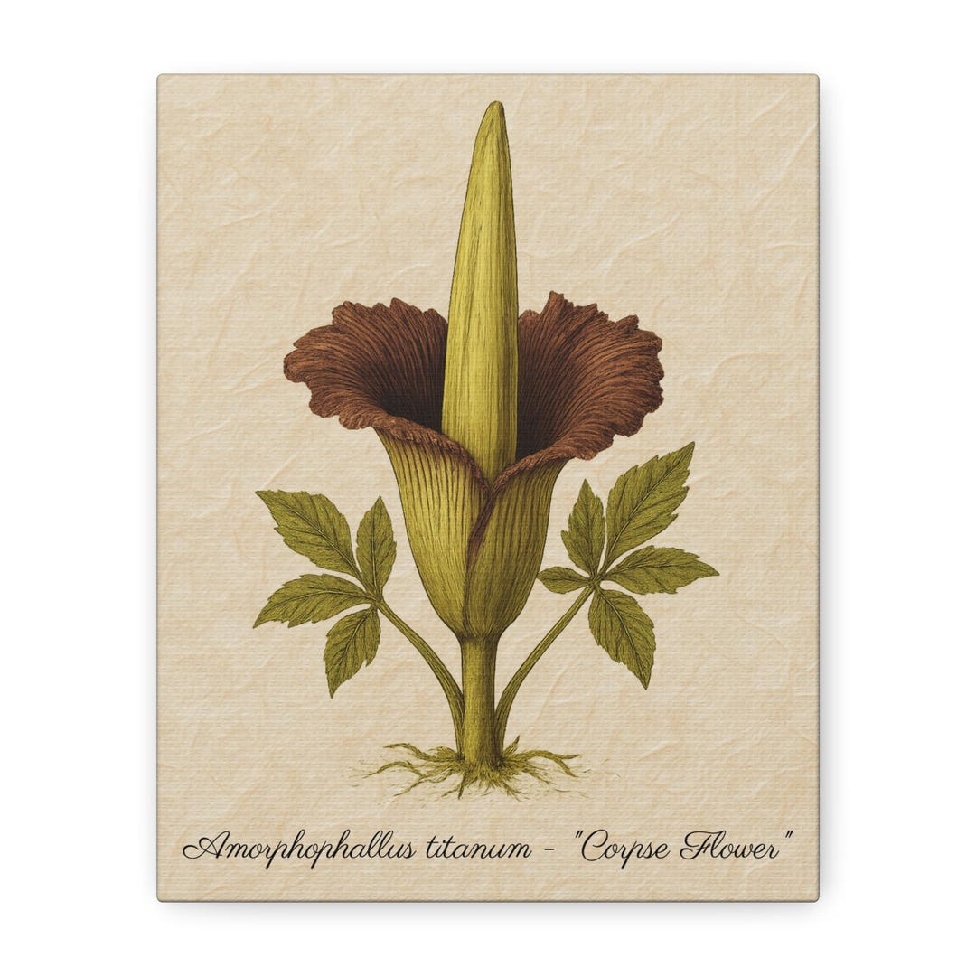 Antique Corpse Flower Canvas Print: Vintage Botanical Wall Art - Etsy