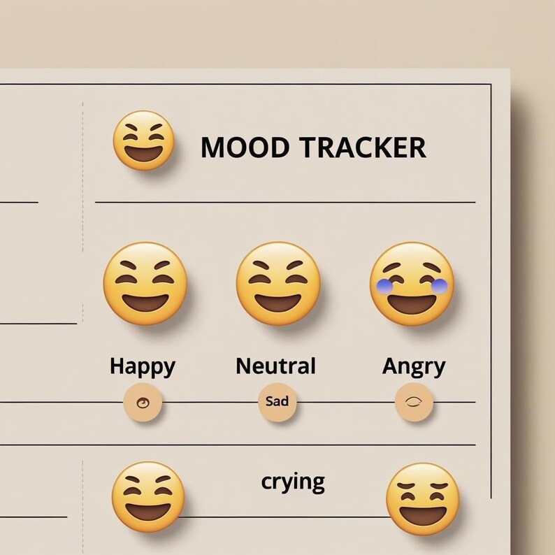 Daily Mood Tracker Printable – Mental Health Journal, Emotion Log, PDF ...