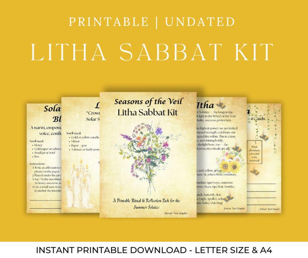 Seasons of the Veil: Litha Sabbat Kit – Printable Summer Solstice ...