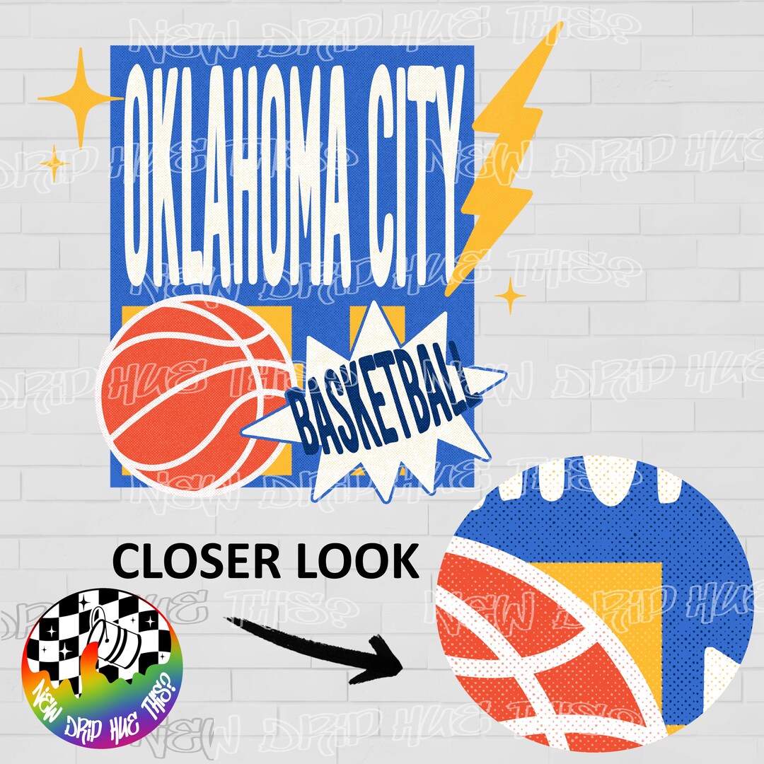 Oklahoma City Basketball Design: Retro OKC Graphic (digital Download ...