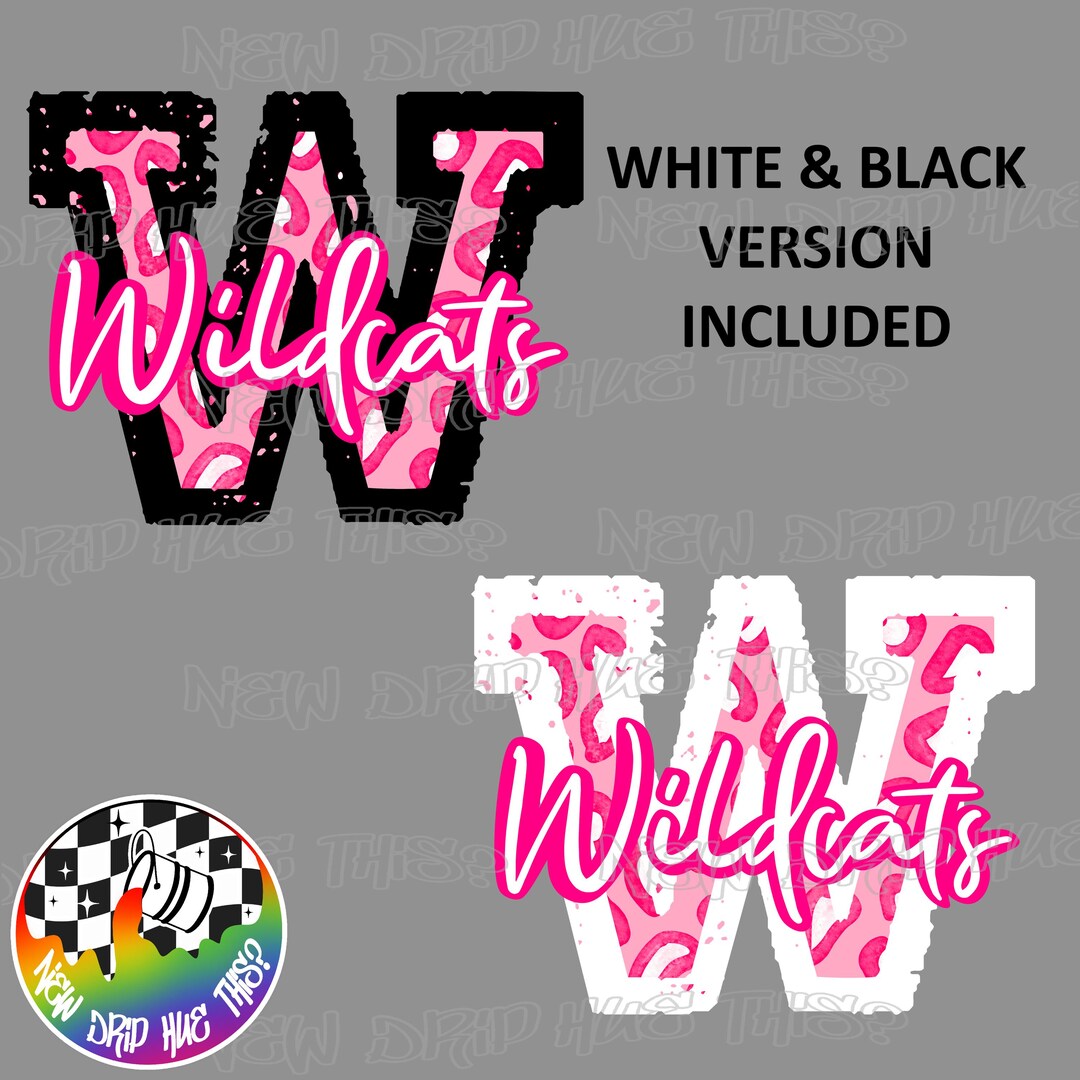 Wildcats Pink Out Mascot Design: Cheetah Print PNG (digital Download ...