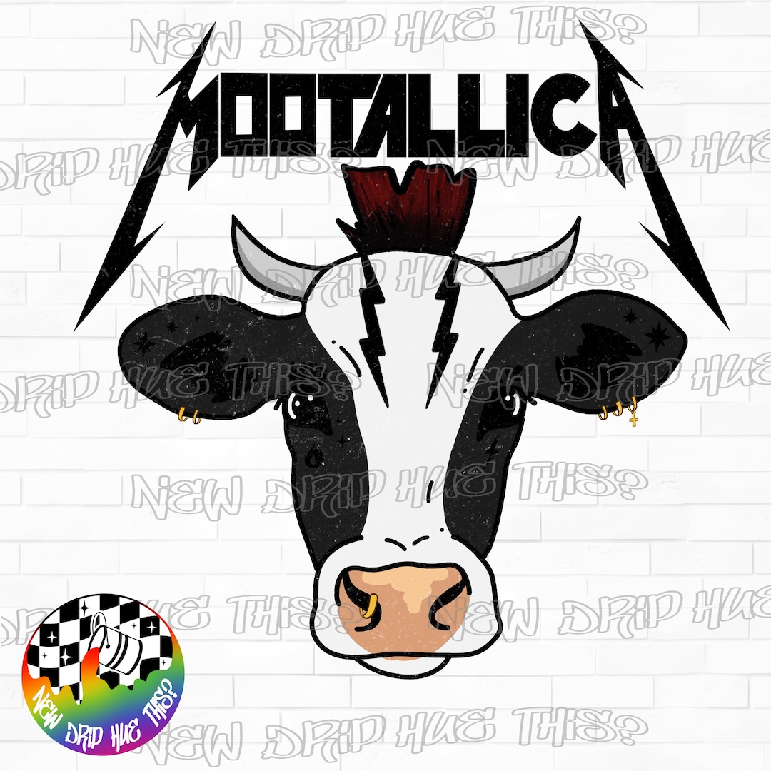 Metallica Cow Band PNG: Funny Grunge Rock Design (digital Download) - Etsy