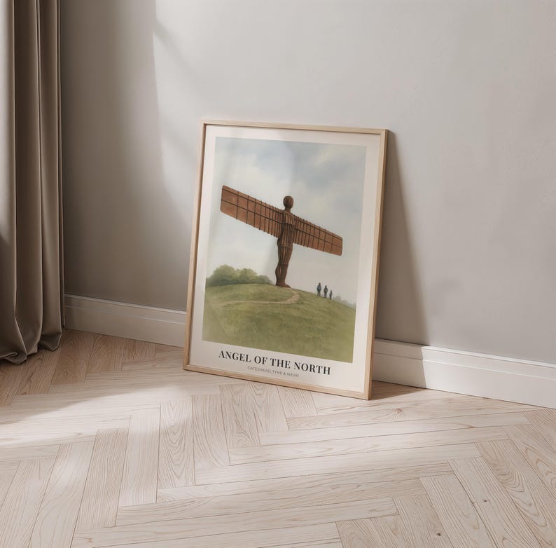 Angel of the North Print – Gateshead Watercolour Landmark Poster (A2 ...