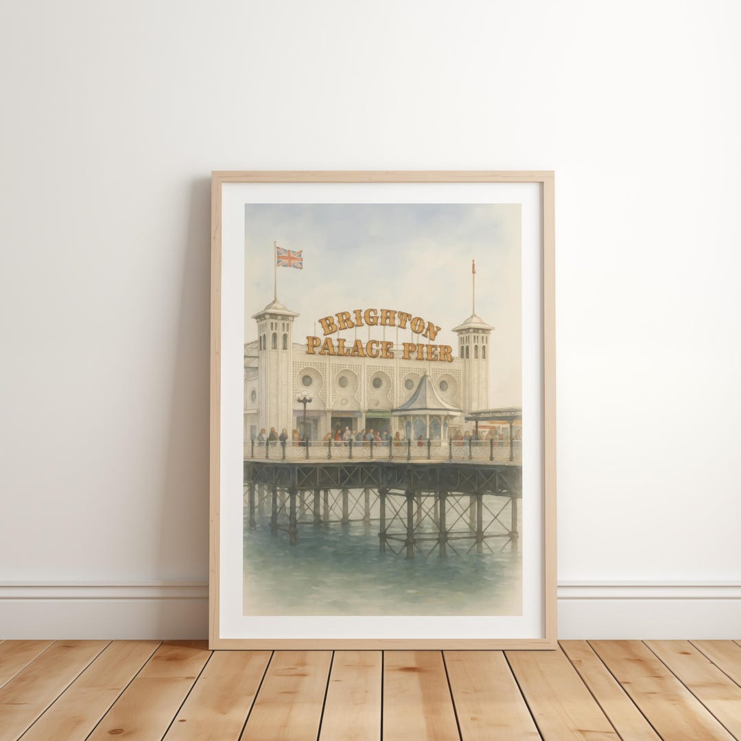 Brighton Palace Pier Wall Art Print • East Sussex Watercolour Style ...