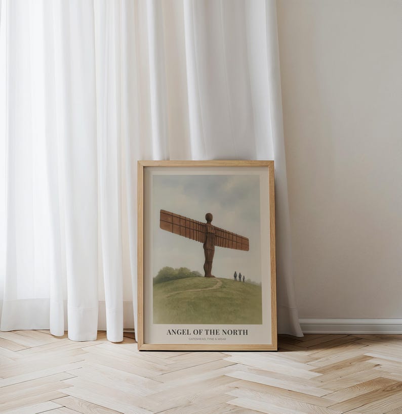 Angel of the North Print – Gateshead Watercolour Landmark Poster (A2 ...