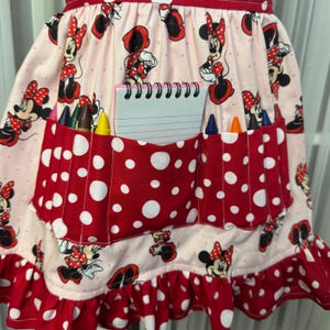 Girls Minnie Mouse Crayon Apron, Ages 2-5 - Etsy