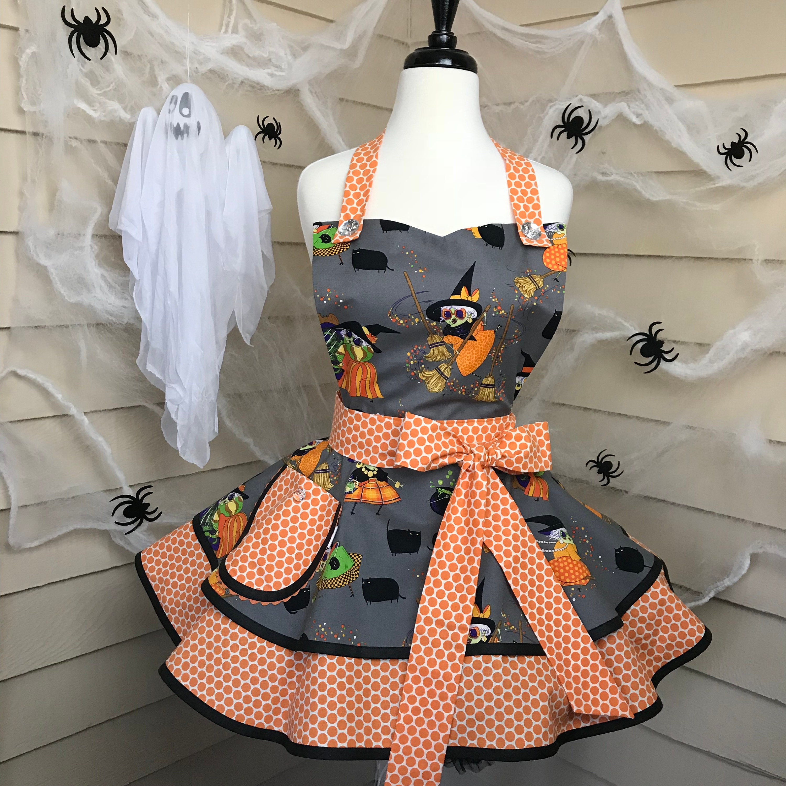 Home & Living Linens Kitchen & Dining Halloween Apron etna.com.pe