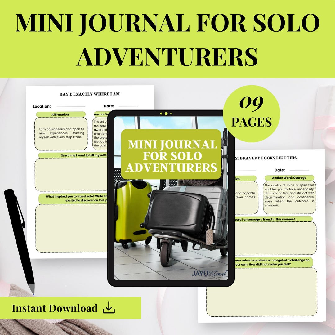 Mini Travel Journal for Solo Adventurers | Printable Reflection Diary ...