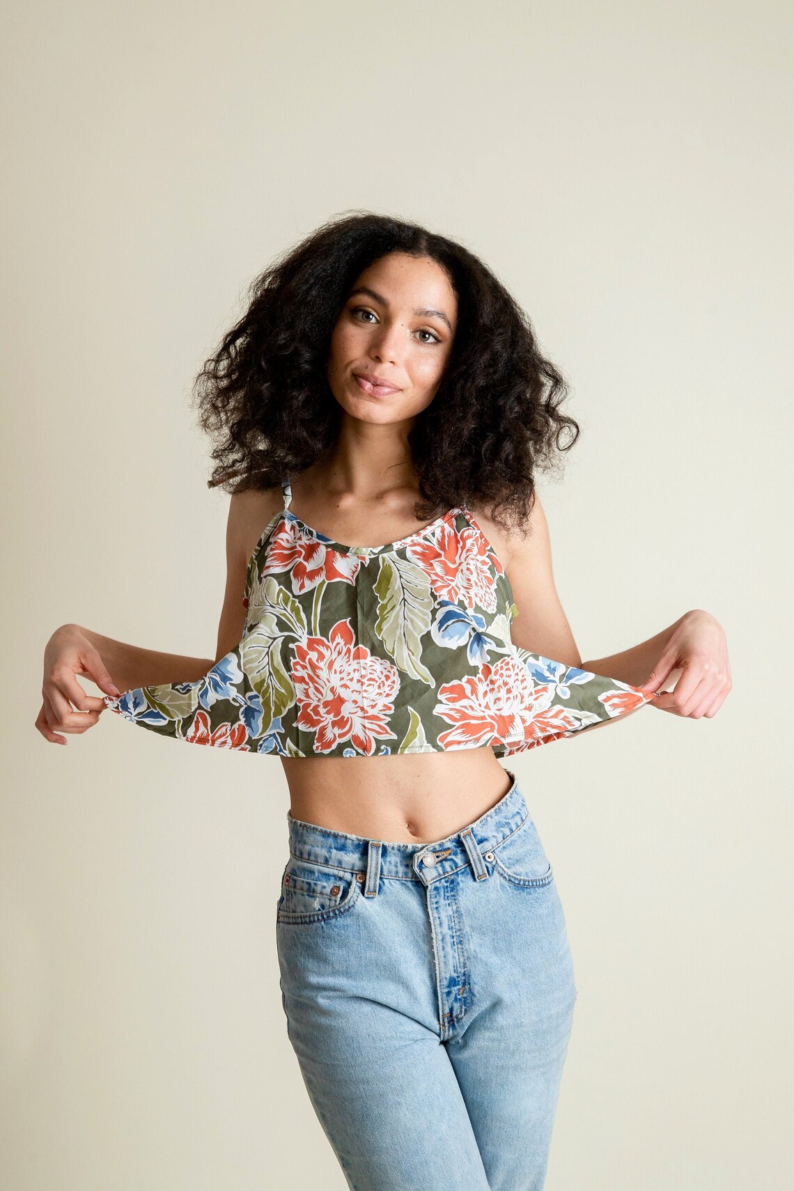 Flowy Crop Top in Limited Edition Organic Cotton Hawaiian - Etsy