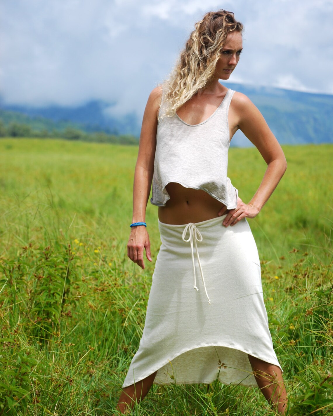 Women's Skirt High Low Hemline Natural Color Hemp - Etsy