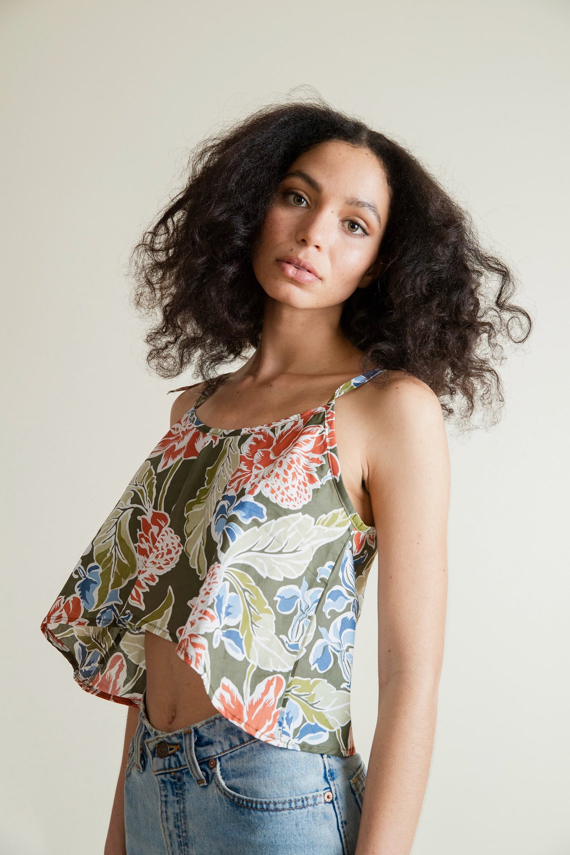 Flowy Crop Top in Limited Edition Organic Cotton Hawaiian - Etsy