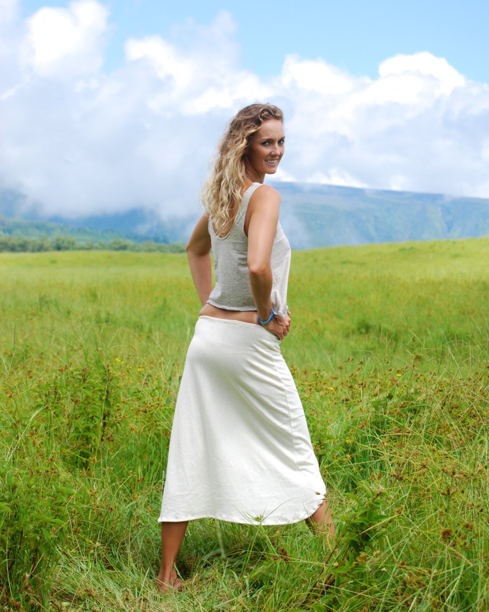 Women's Skirt - High Low Hemline - Natural Color Hemp Organic Cotton ...