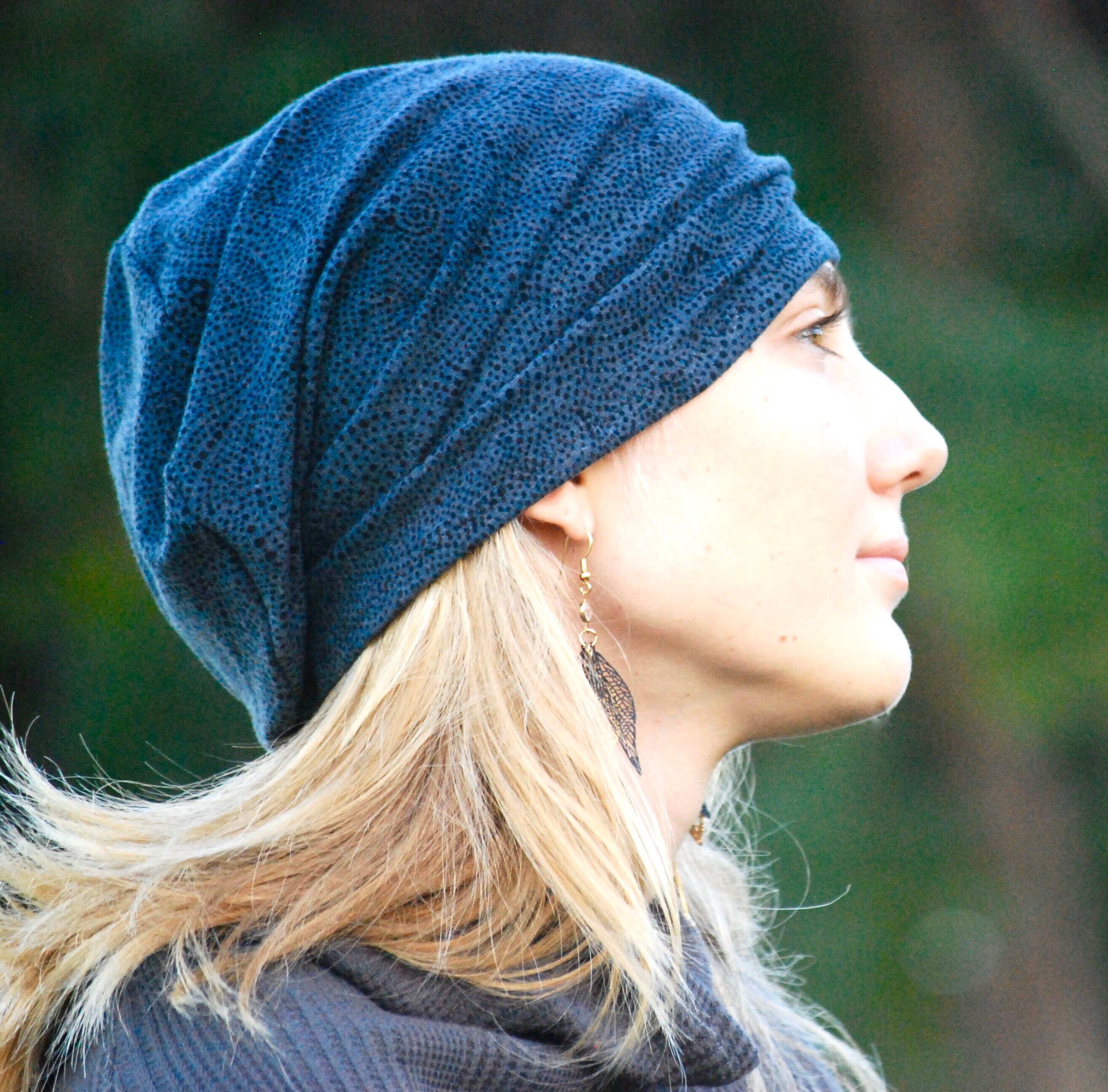 Unisex Slouchy Hat Limited Edition Black and Gray Paisley | Etsy