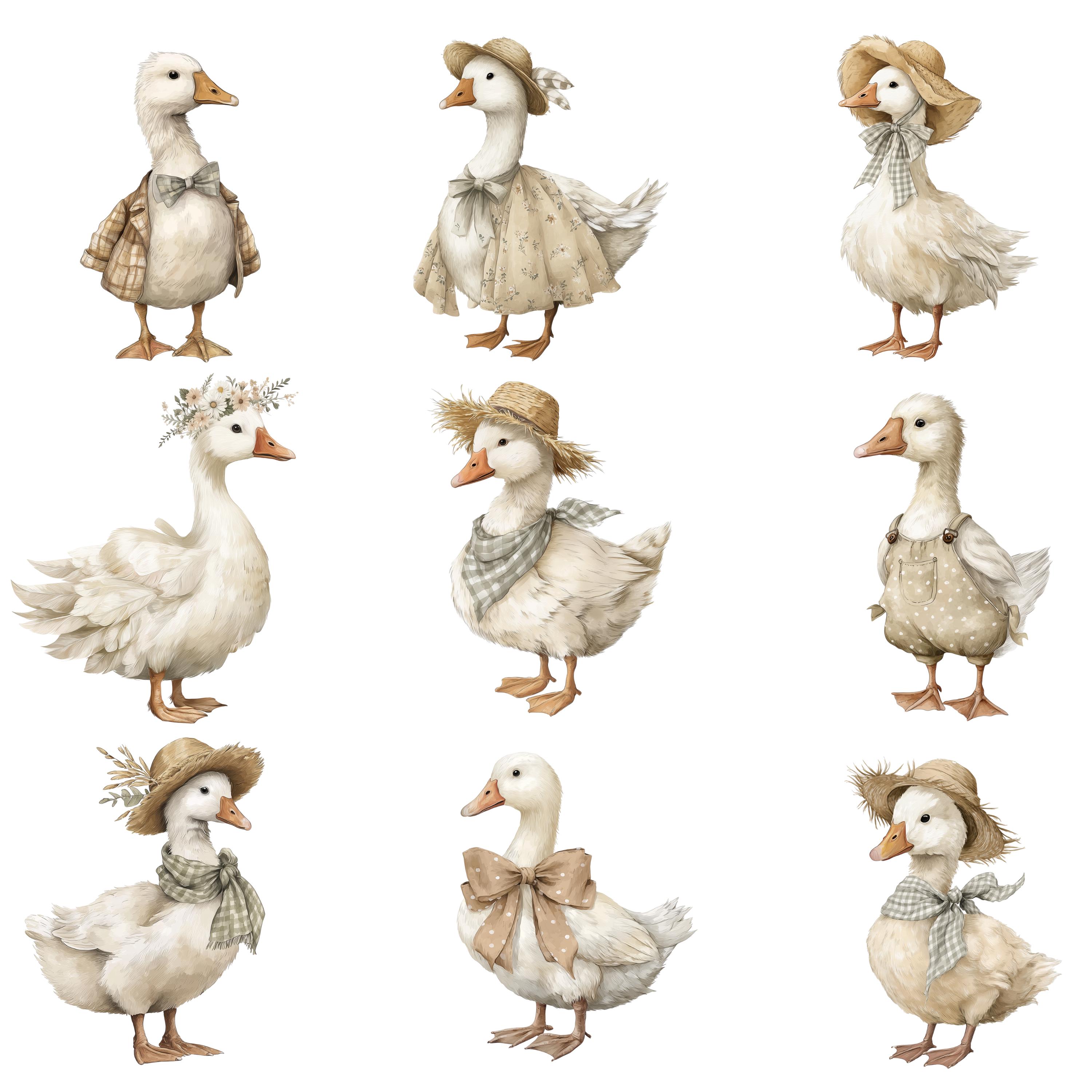 Rustic Goose PNG, 54 Farmhouse Clipart With Daisies Bows Wreaths for ...